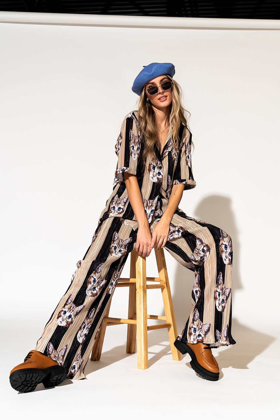 The World is Yours Plissé Set in Pretty Kitty – Dressed in Lala