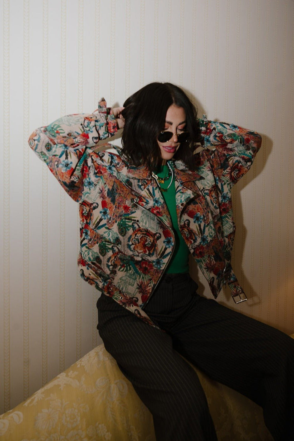 Wild Soul Tiger Jacquard Moto Jacket – Dressed in Lala